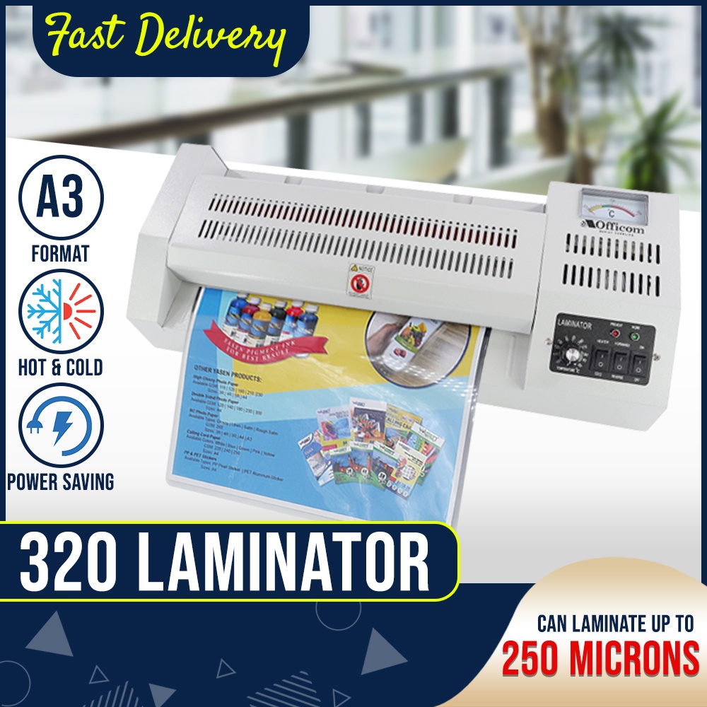 Officom Laminating Machine A3/A4 (Hot/Cold/Reverse) 320 Laminator ...