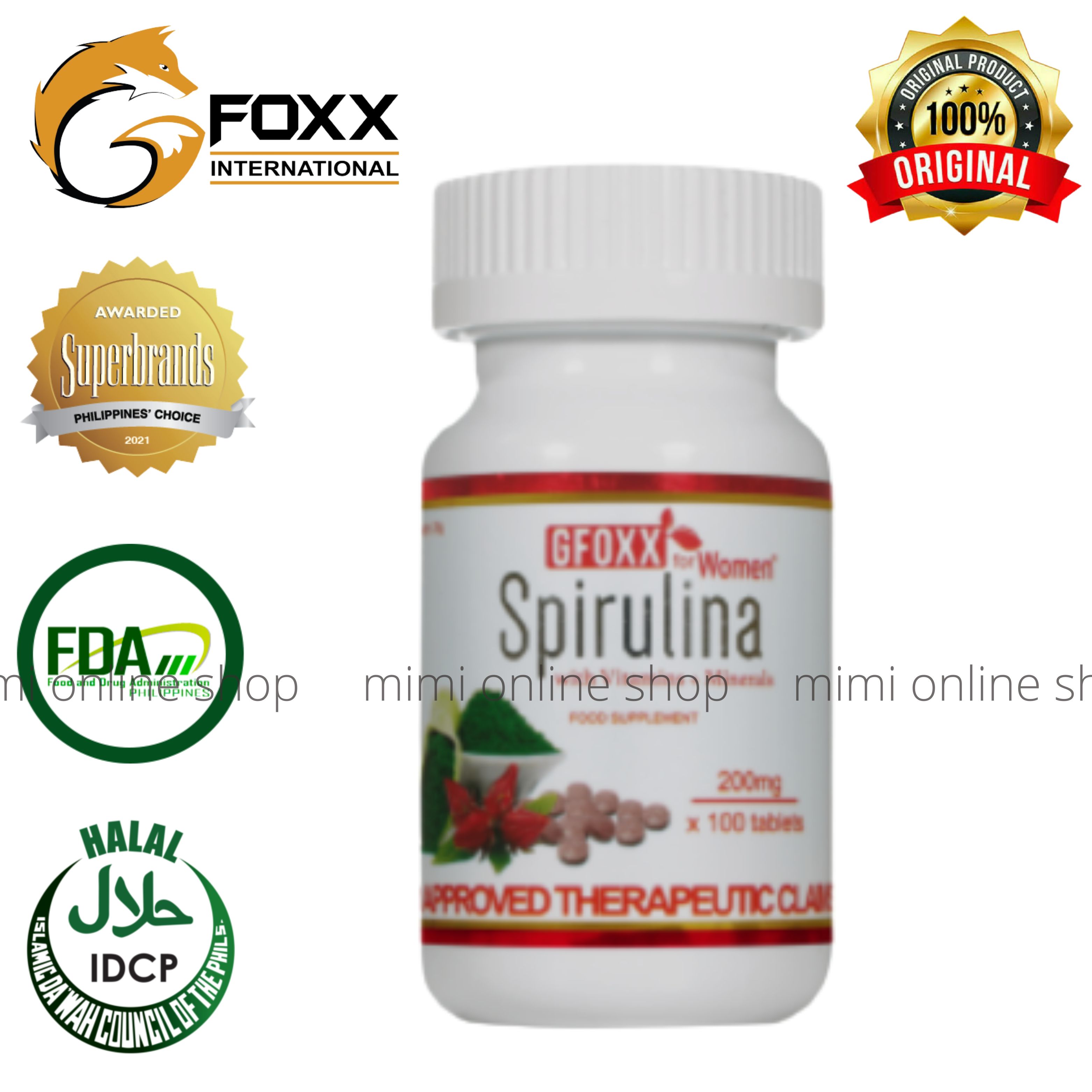 100% AUTHENTIC GFOXX SPIRULINA FOR WOMEN WITH VITAMINS + MINERALS ...