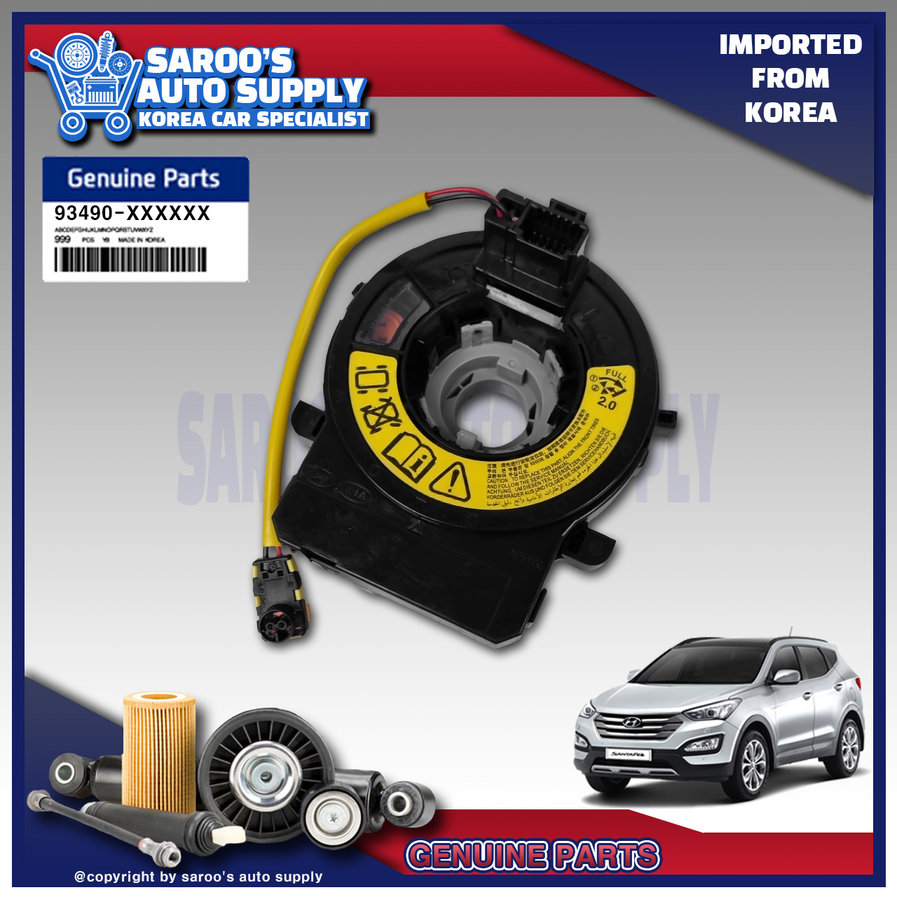 [Genuine] Clock Spring For Hyundai Santa Fe , 2013-2018 , Original ...