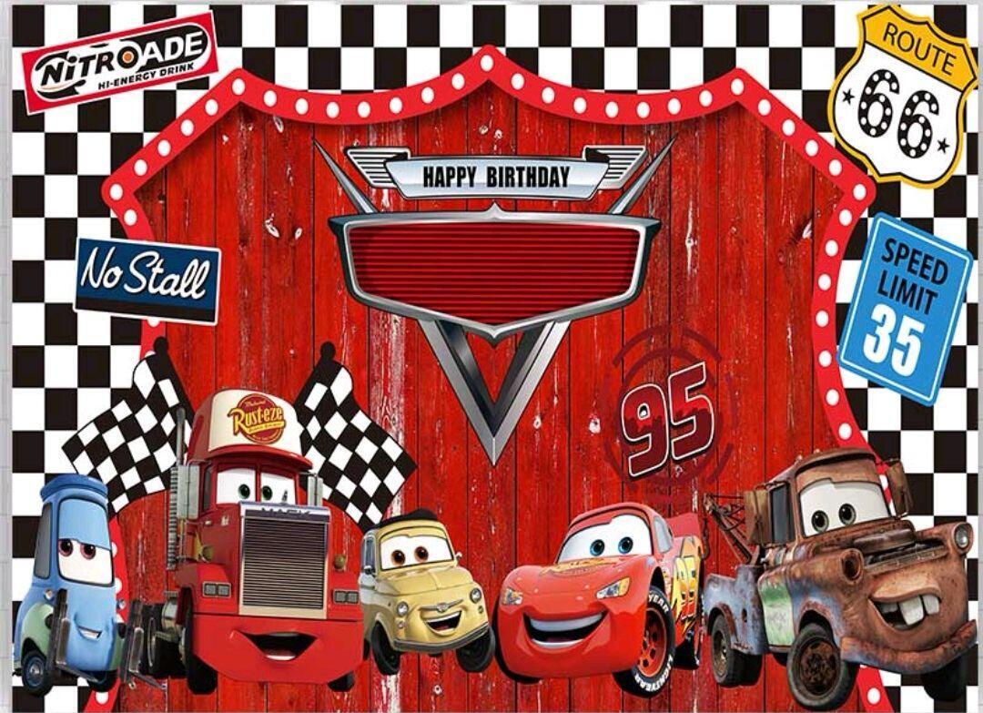 5x3ft Racing Car Themed Birthday Backdrops McQueen Theme Backdrop ...