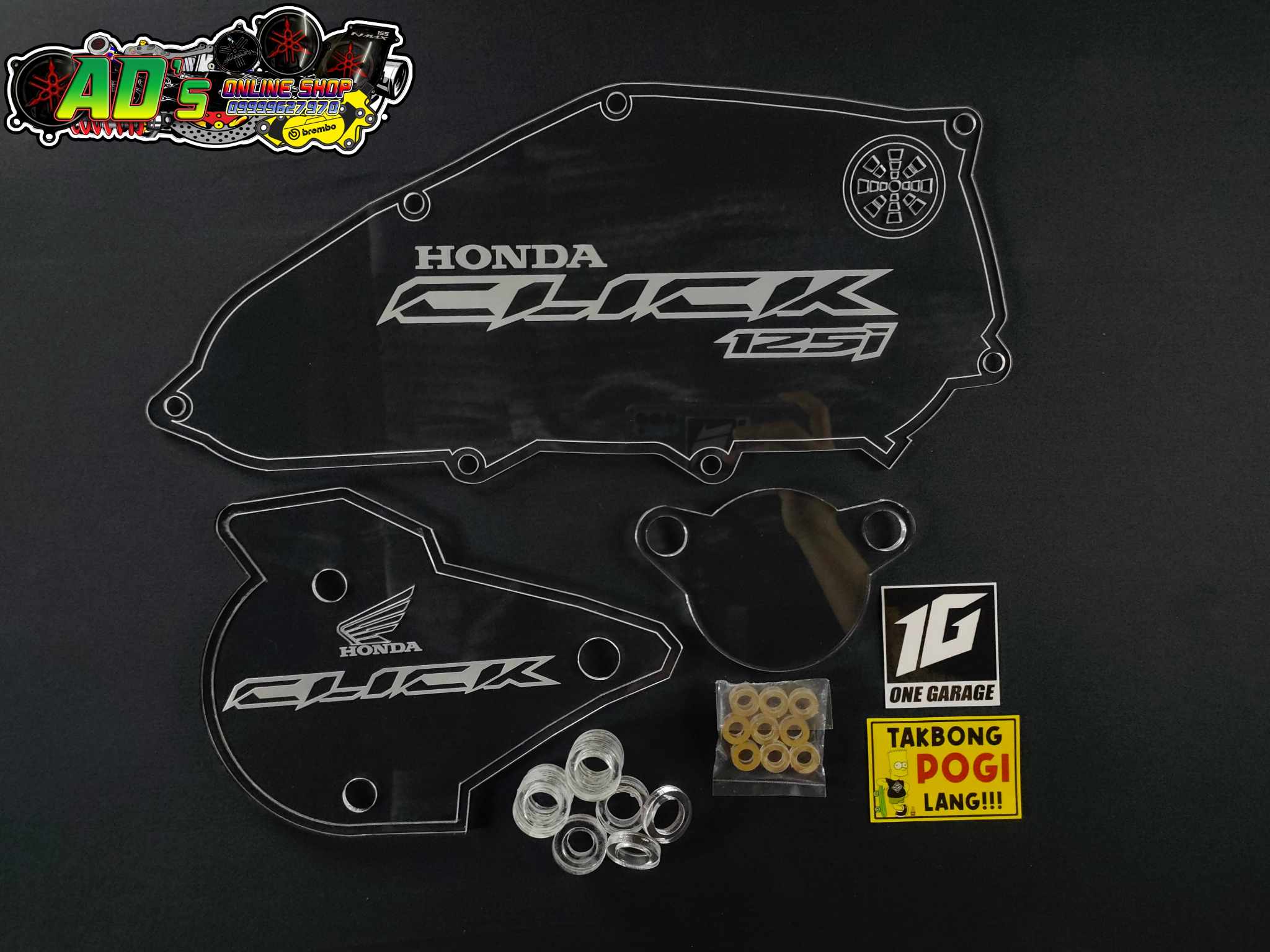 Honda Click 125i V2 and V3 Air filter cover, Pulley cover with mushroom ...