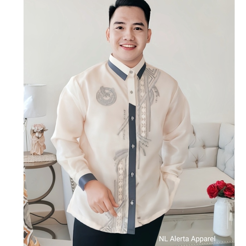 MODERN TAGALOG BARONG FOR MEN WITH EAGLE'S CLUB LOGO | Lazada PH