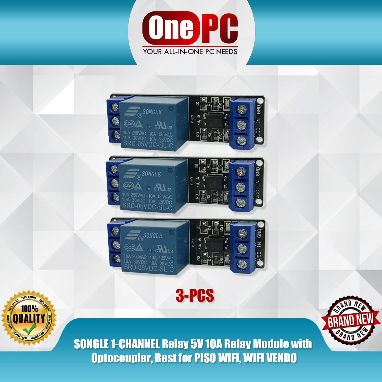 SONGLE 1-CHANNEL Relay 5V 10A Relay Module with Optocoupler, Best for ...