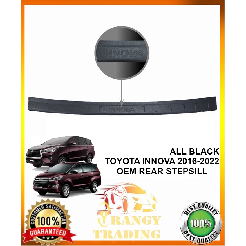 Toyota Innova 2016 to 2023 Rear Stepsill ALL BLACK / BLACK CHROME / W ...