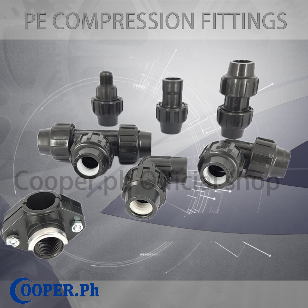 black PE compression fittings size 1/2",3/4"and 1inches | Lazada PH