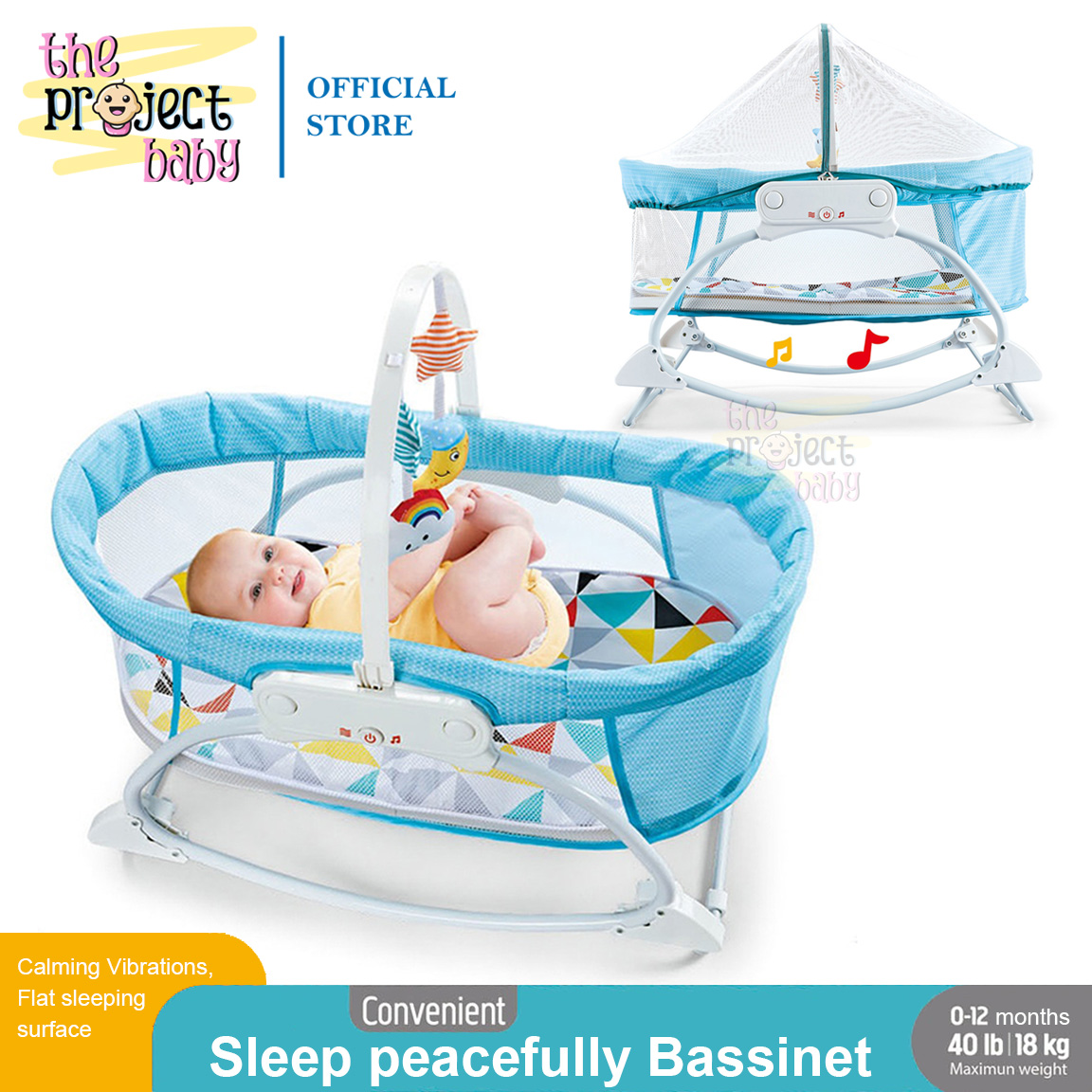 Portable Baby Rocker Swing Bassinet Music and Vibration crib co sleeper ...