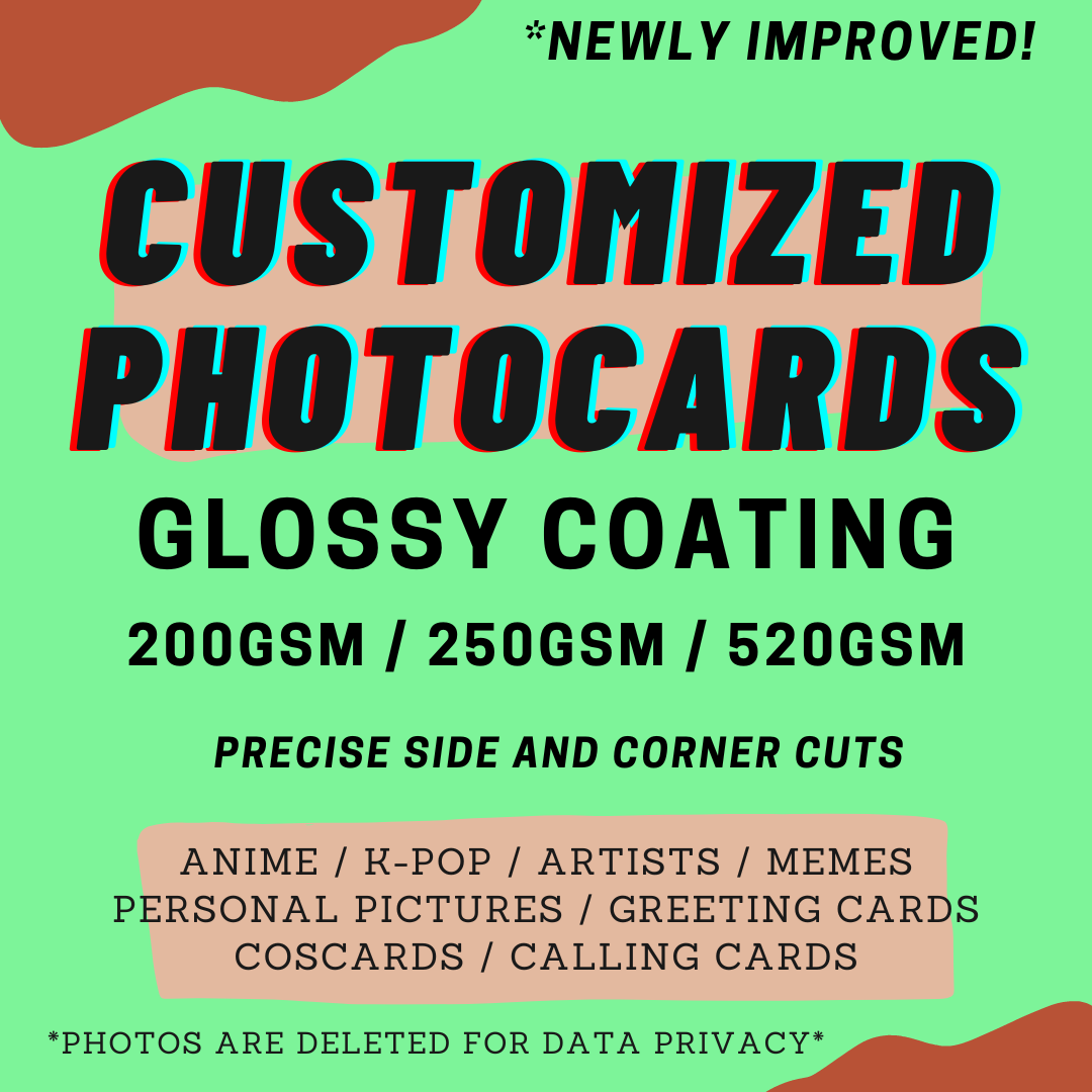 Customized Photocards (9pcs - Glossy) w/ freebies! | Lazada PH