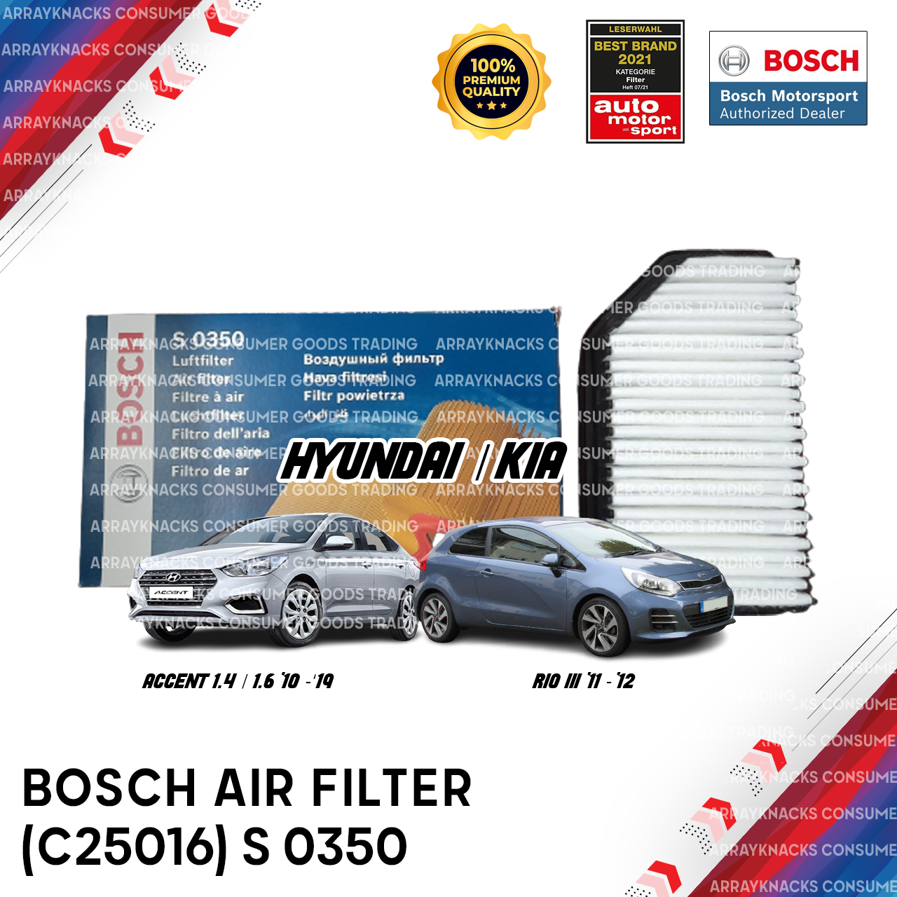 Bosch Air Filter S0350 for Hyundai Accent 1.4, 1.6 | Lazada PH