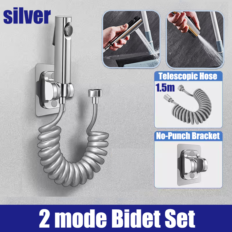Handheld Bidet Sprayer Set Stainless Press Type Spray Gun For Bathroom ...