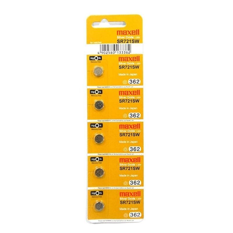 5pc Battery Pack SR721SW / 362 Watch Batteries Expirations 2025 MAXELL ...