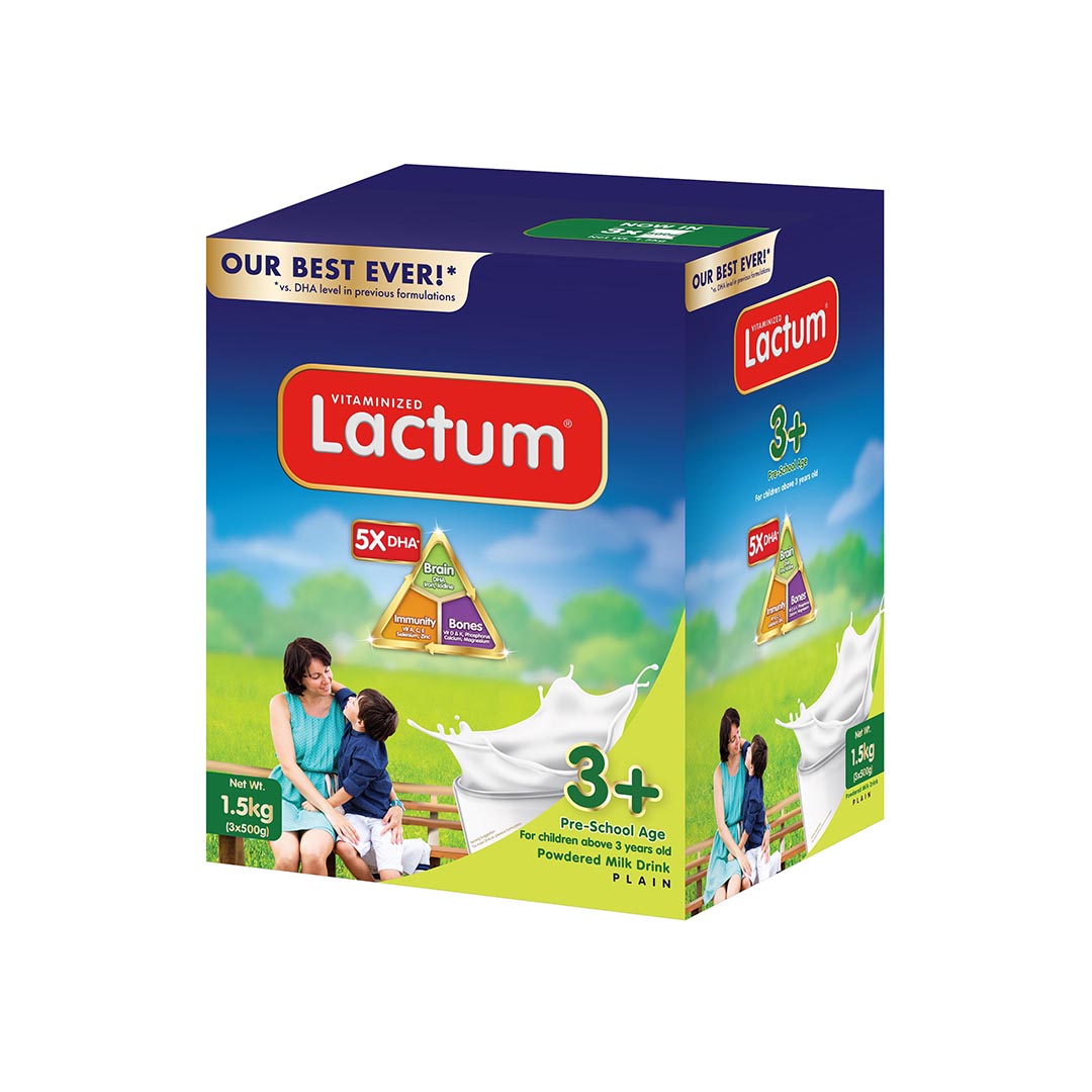 Lactum 3+ Plain 1.5kg Powdered Milk Drink for Children Above 3 Years ...