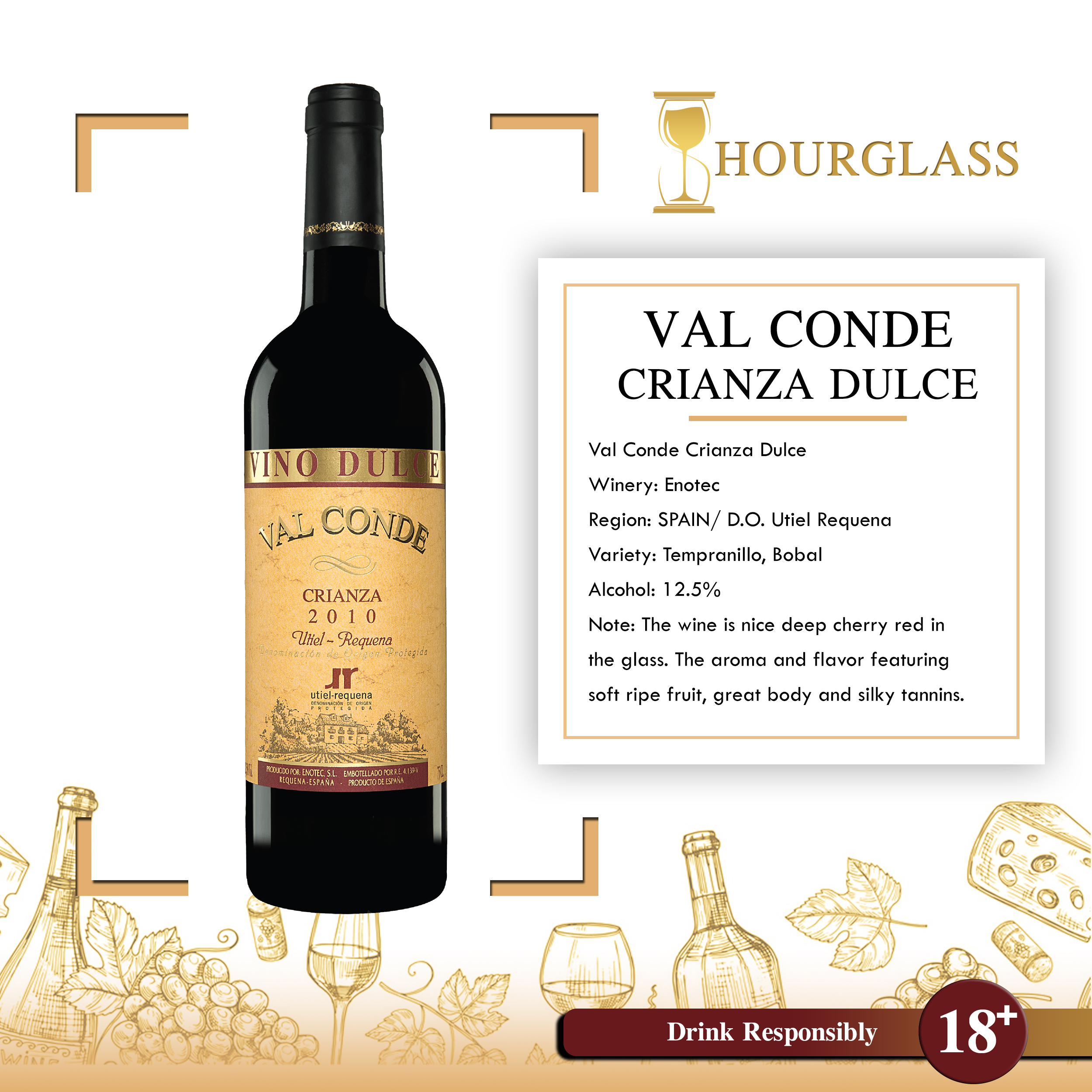 Val Conde Crianza Dulce 750ml | Utiel, Requena, Spain | Spanish Red ...