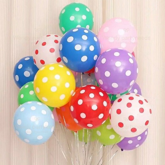 10PCS 12inch Birthday Polka Balloon Happy Birthday Party Needs Balloon ...