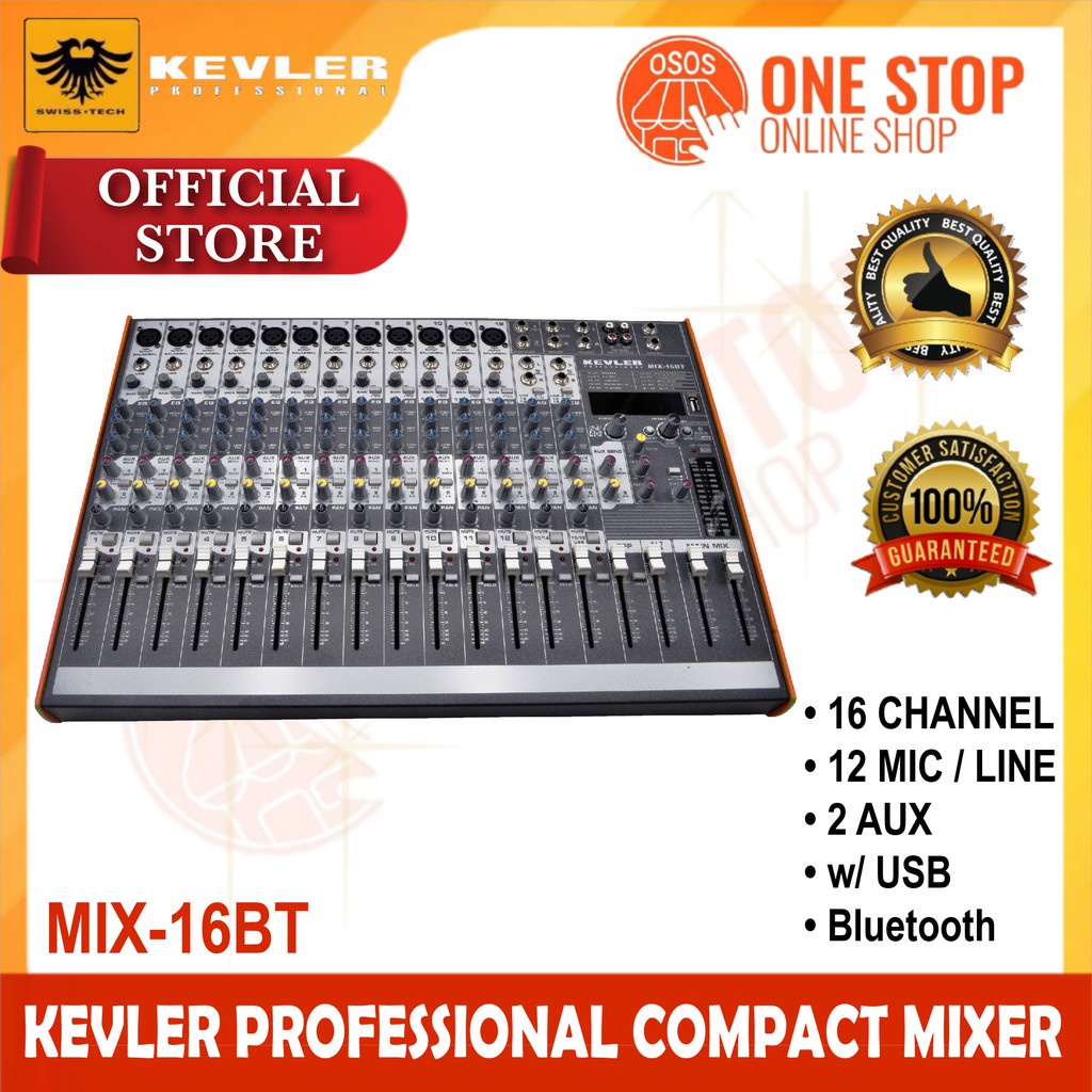Kevler Professional 16 Channel Compact Mixer Audio MIX-16BT MIX16BT MIX 16BT | Lazada PH