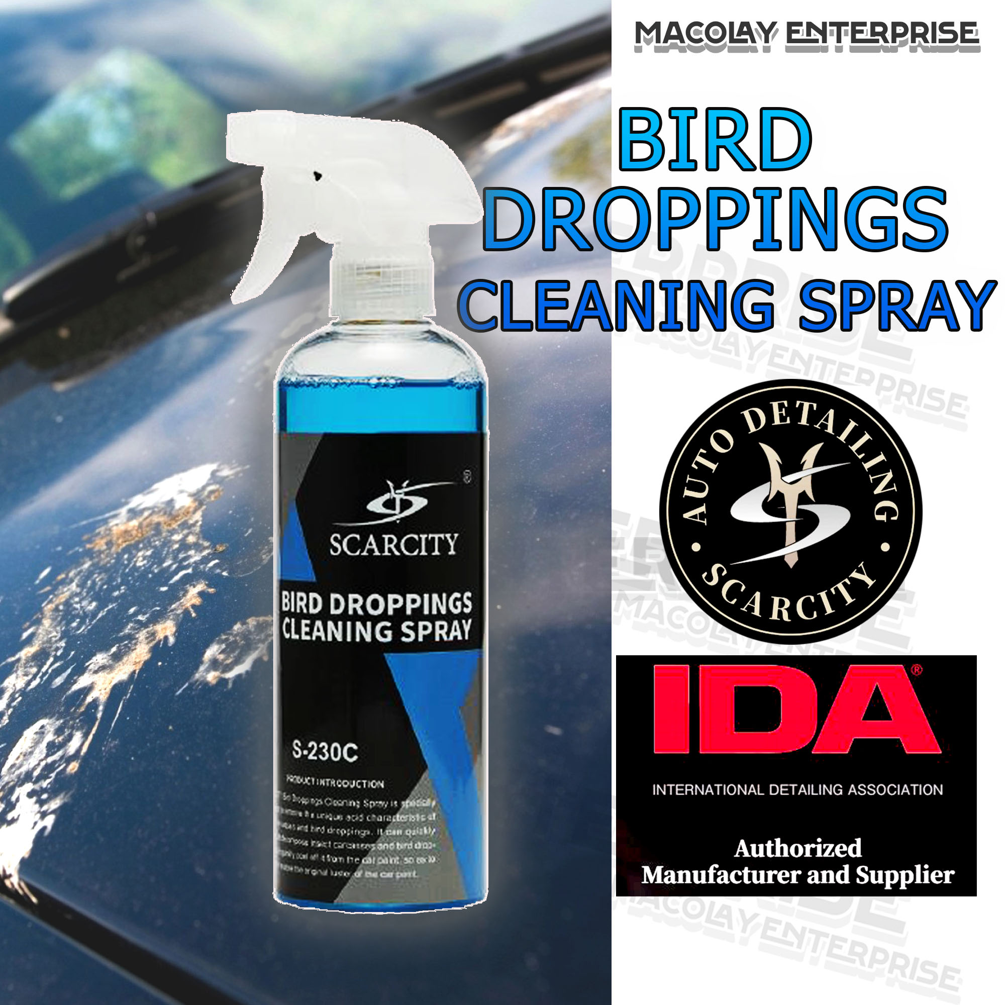 Scarcity Bird Droppings and Insect Cleaning Spray Cleaner S-230C 500ml ...