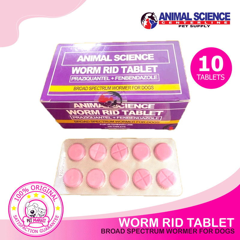 ANIMAL SCIENCE WORM RID TABLET BROAD SPRCTRUM WORMER FOR DOGS ...