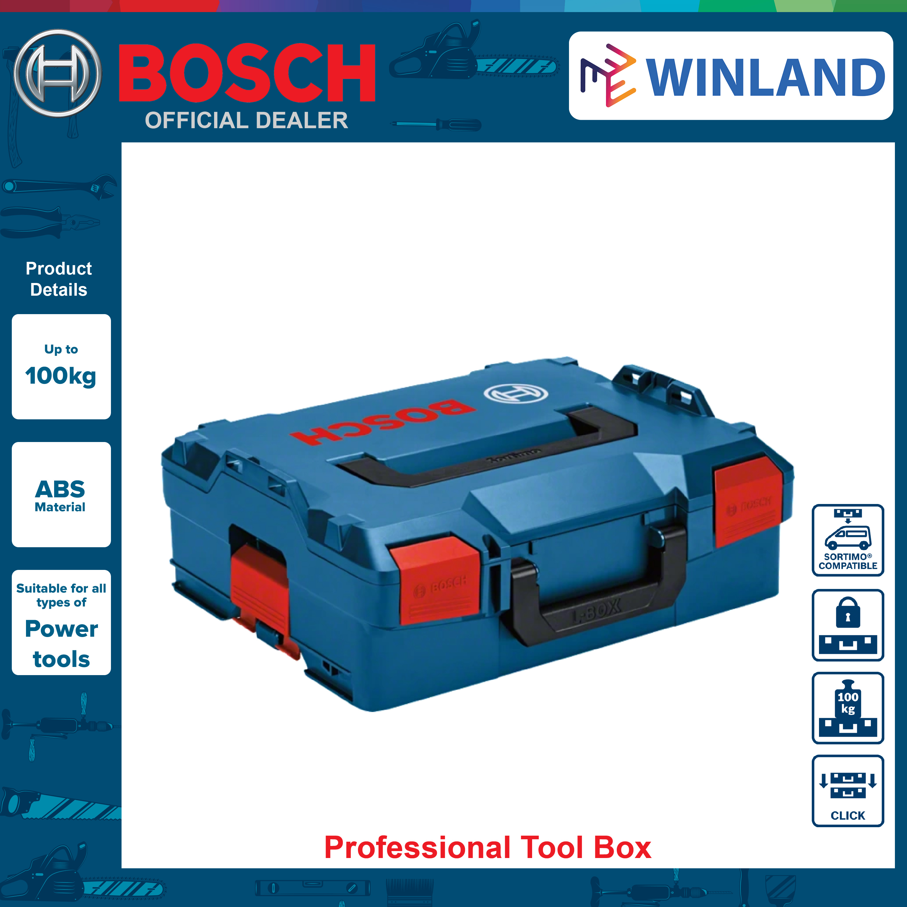 Bosch by Winland L-BOXX 136 Tool Box Case Storage Professional Carrying ...