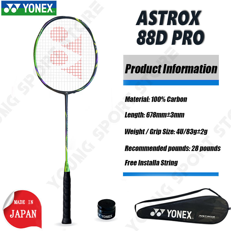 YONEX NEW ASTROX 88D PRO Badminton Racket Full Carbon Single 4U 30Lbs ...