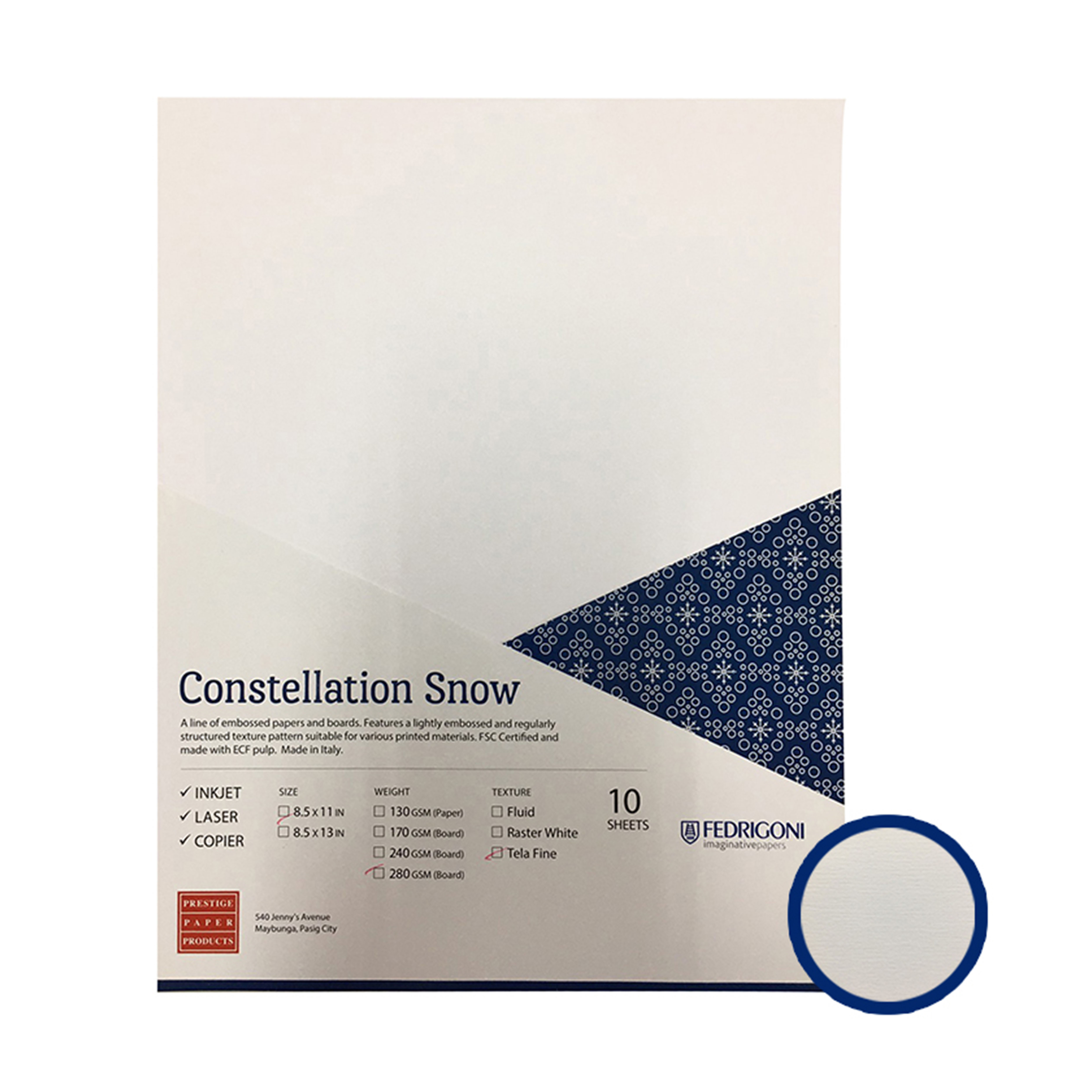 Constellation Snow Textured Specialty Paper Boards 240gsm 10sheets per ...