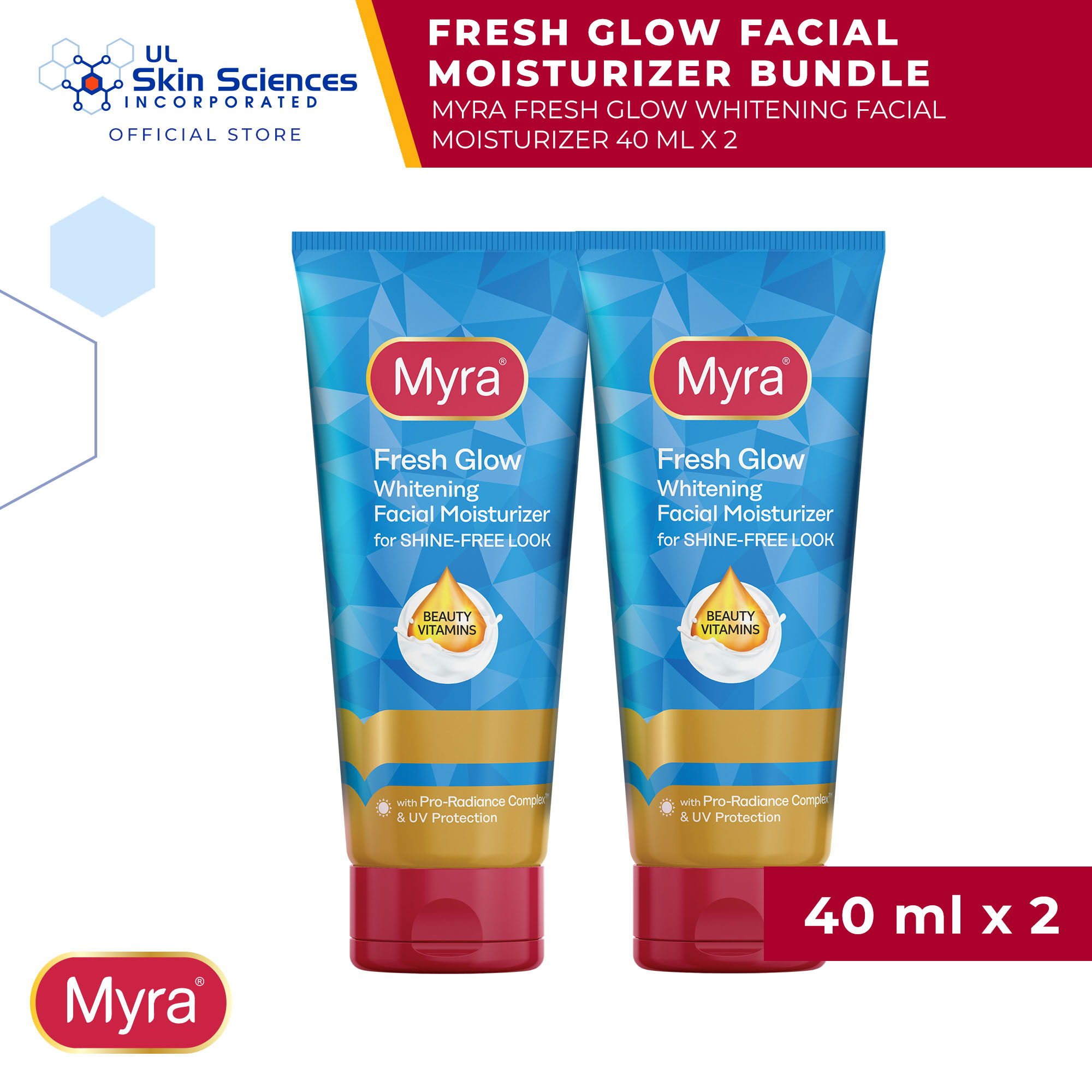 Myra Fresh Glow Whitening Facial Moisturizer 40 ml x 2 | Lazada PH