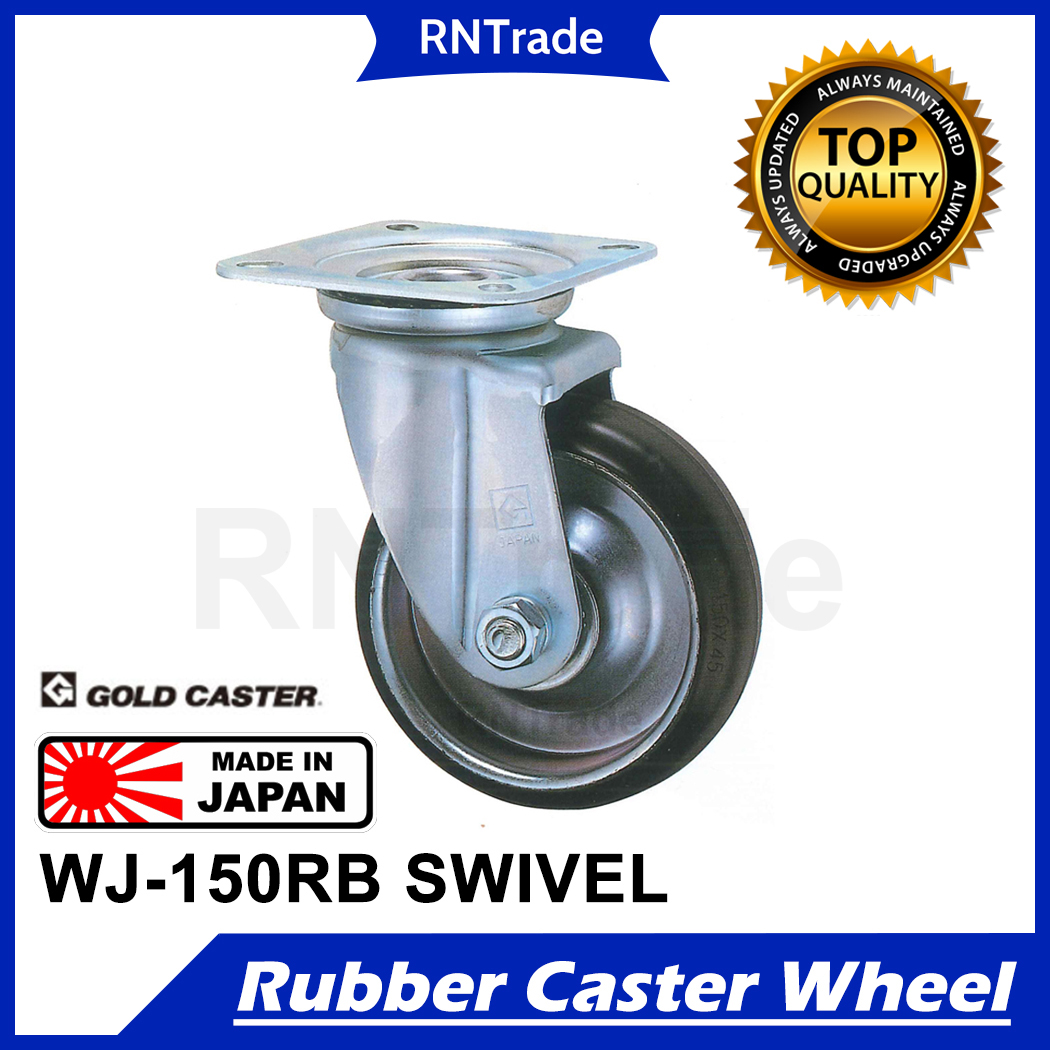 Gold WJ-150RB 6 inches Swivel Medium Duty Rubber Caster Wheel (Made in ...