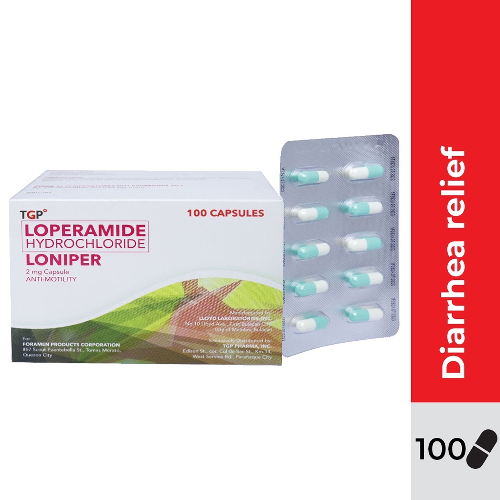 CTRVU LONIPER TGP Loperamide 2mg Capsule 1 BOX (100 capsules) for LBM/ sudden diarrhea | Lazada PH