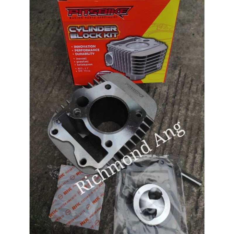 PITSBIKE steel 57mm cast dome piston kit stock valve pocket cylinder ...