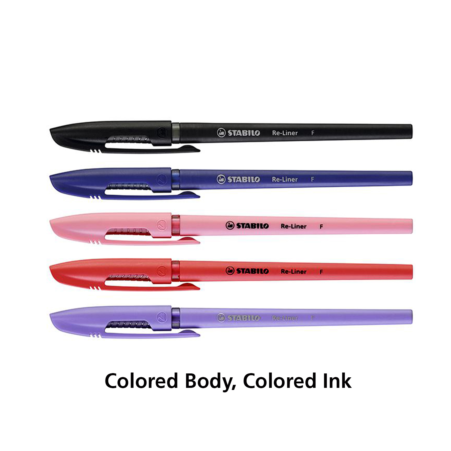STABILO Re-Liner Ballpoint Pen Ballpen Black Ink Pastel Body Pen Set ...