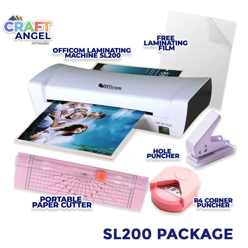 Officom SL200 Laminating Machine package set A4 Premium Hot/Cold ...