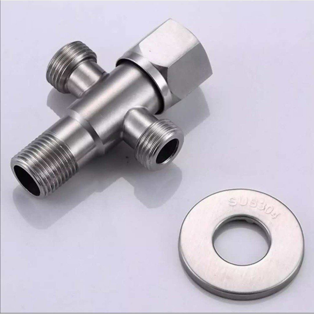 kingston sus 304 stainless 3 way angle valve 1/2X1/2 #308 | Lazada PH