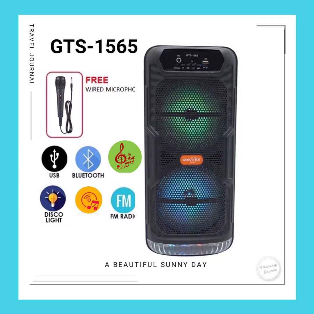 GTS-1565 Kts-1281 Super Bass Portable Karaoke wireless Bluetooth ...