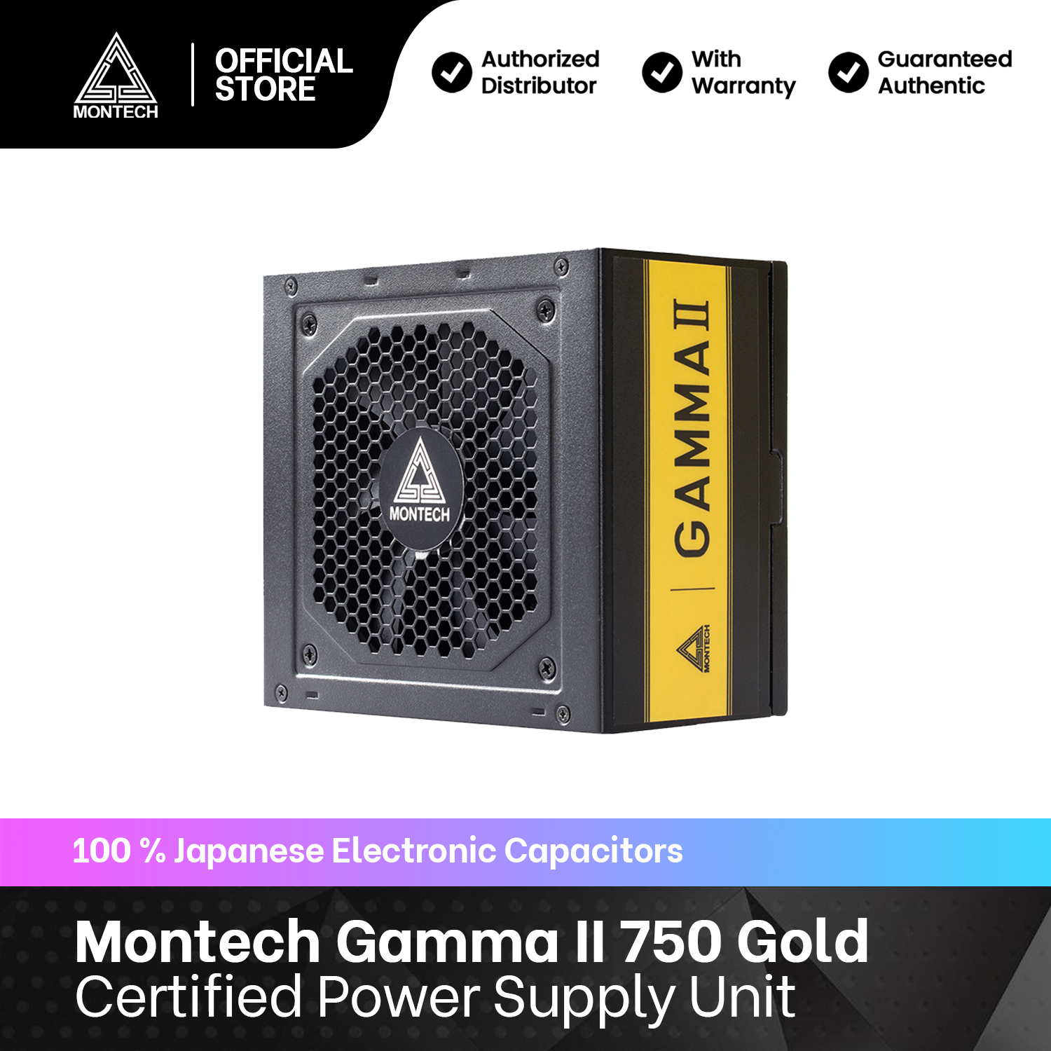 Montech Gamma II Series 750 Watt 80+ Gold Certified Power Supply, LLC ...