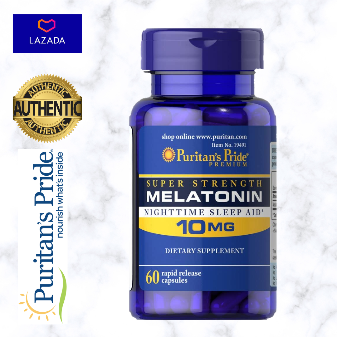 PURITANS PRIDE SUPER STRENGTH 10mg MELATONIN 60 rapid release capsules ...