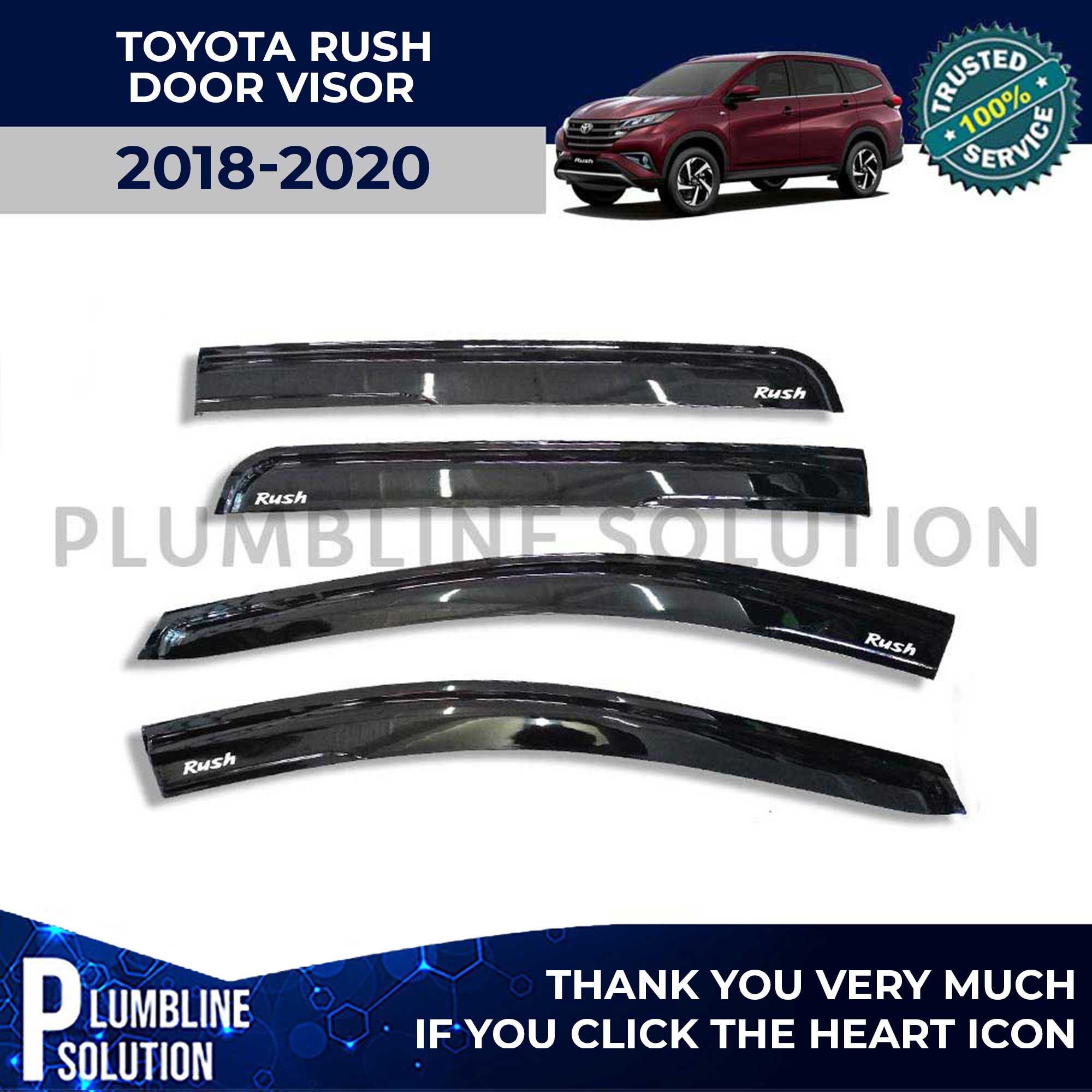 Window Door Visor for Toyota Rush G E 2018 2019 2020 2021 2022 2023 ...