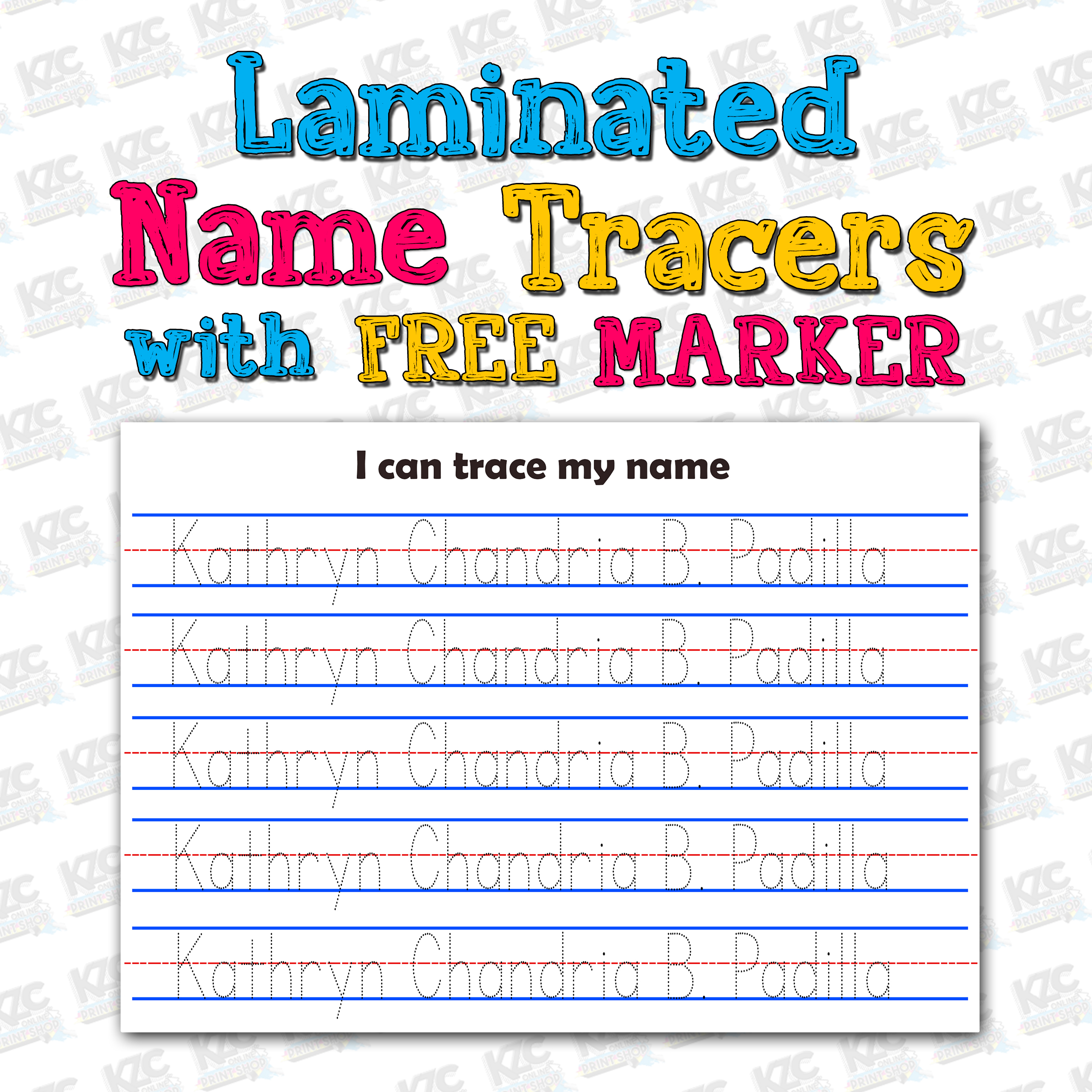 A4 LAMINATED NAME TRACERS with FREE MARKER | Lazada PH
