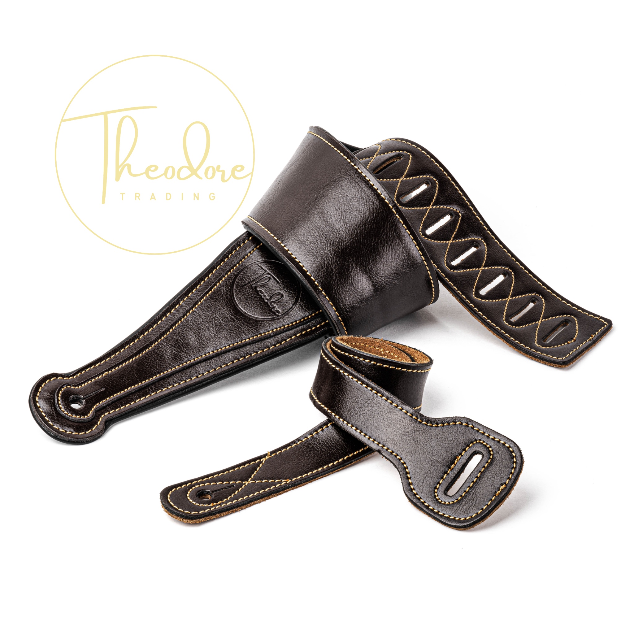 Theodore Semi-Thick Padded Leather Guitar Strap Weave-Lock Type | Lazada PH