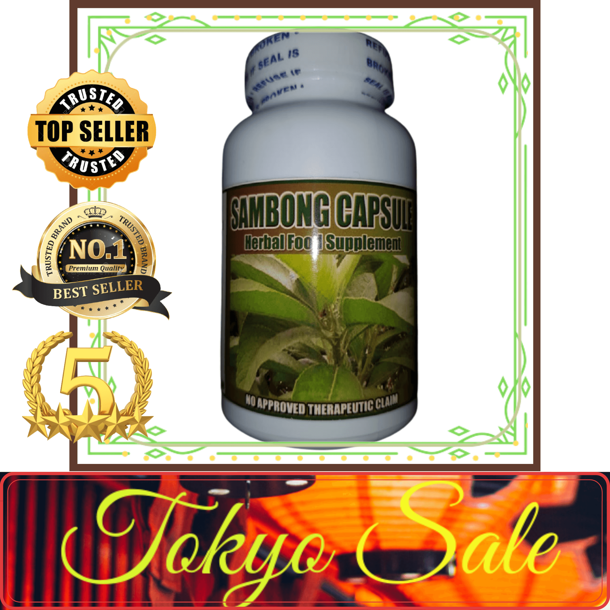 100% Pure Organic SAMBONG Capsule (500mg) 1-Bottle of 100capsules ...