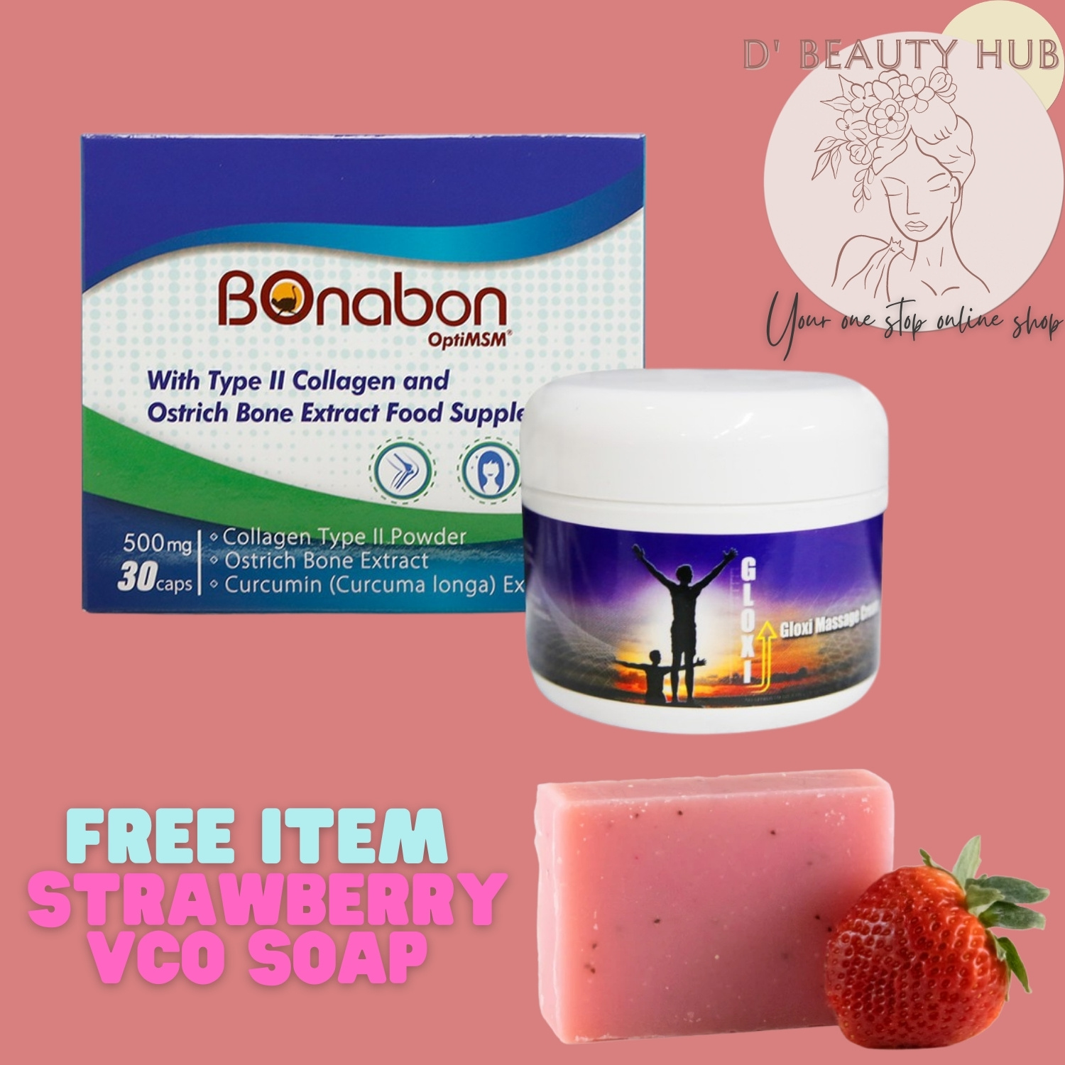 Bonabon Bone Health with Type II Collagen 500mg 30 Capsules WITH FREE ...