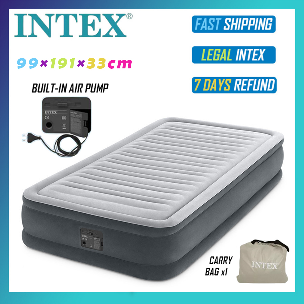 INTEX 3 Sizes DURA-BEAM Deluxe Fiber-Tech Inflatable Air Bed Air ...