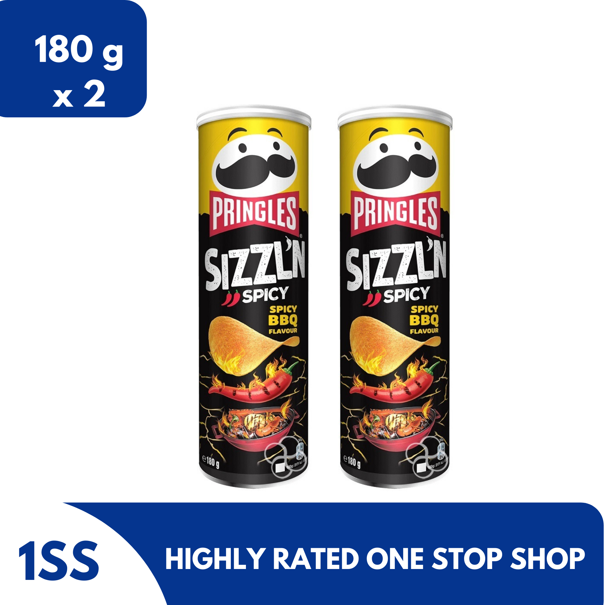Pringles Sizzl'n Spicy BBQ Potato Crisps, 180g set of 2 | Lazada PH