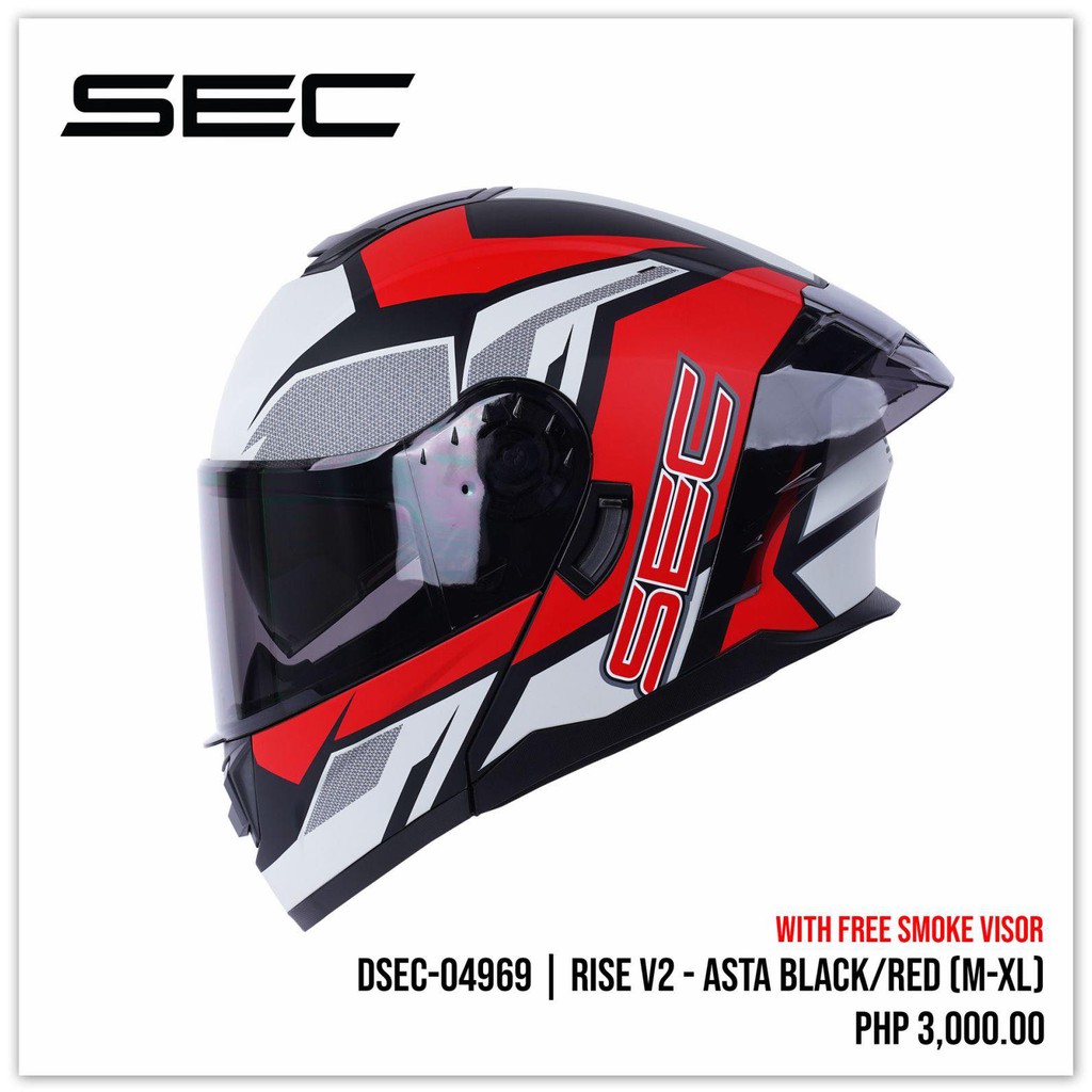 GY SEC RISE V2 ASTA Dual Visor Modular Helmet | Lazada PH