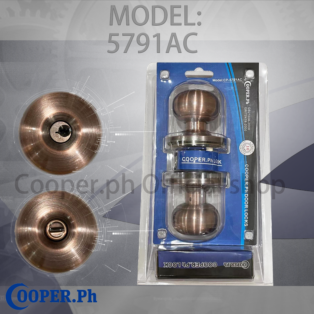Cooper.ph CP-5791ac high quality stainless doorknob set | Lazada PH