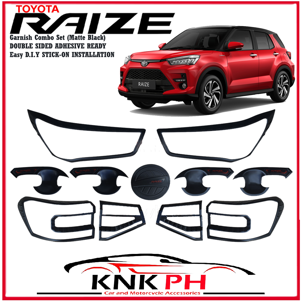 TOYOTA RAIZE 2021-2022 Garnish Combo Set Cover Matte Black | Lazada PH