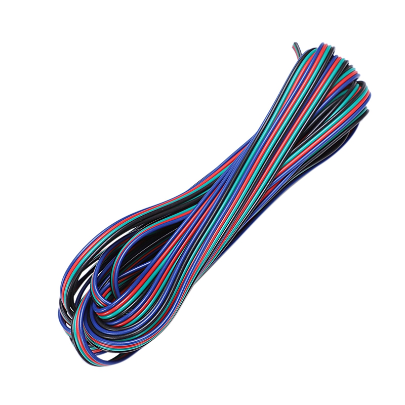5M 4-Pin RGB LED Extension Wire Connector Cable Cord For 3528 5050 RGB ...