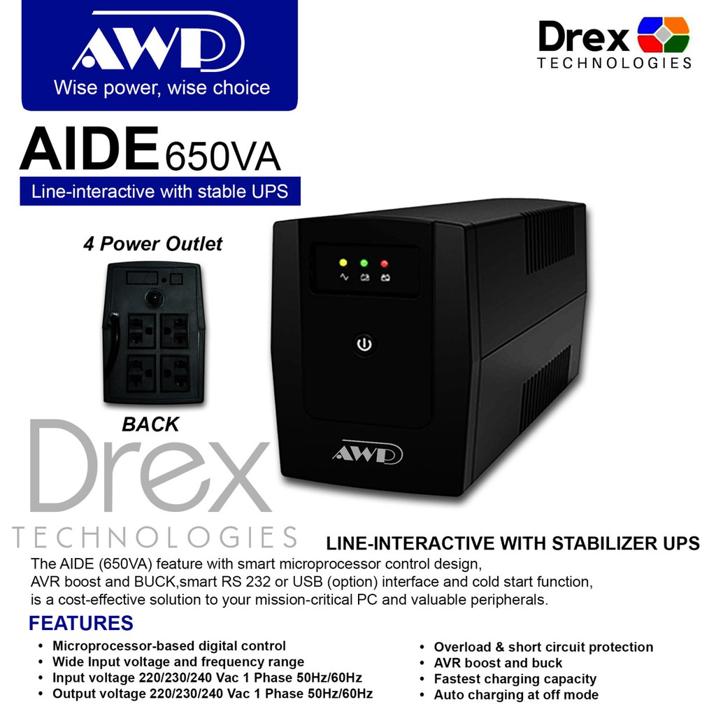 AWP 650Va Line Interactive With Stable Uninterruptible Power Supply UPS ...