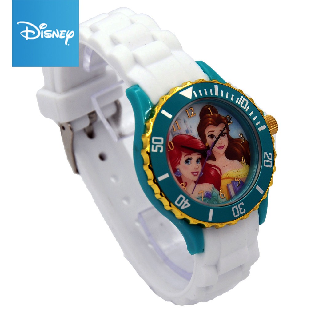 Disney The Princesses (Belle and Ariel) White Silicone Strap Analog ...