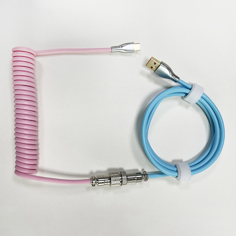 Coiled Cable Type C to USB Coiling Cable for Mechanical Keyboard ...
