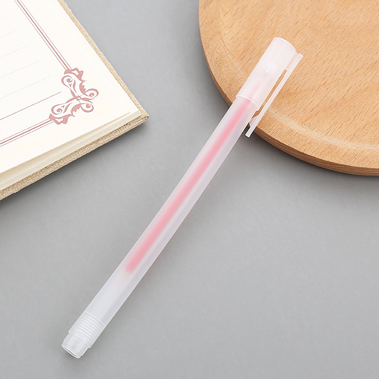 Transparent frosted gel pen 0.5mm point full needle tube bullet ...