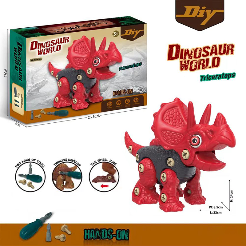 Assembly Block Dinosaur Jurassic Tyrannosaurus DIY Assembly Dino Raptor ...