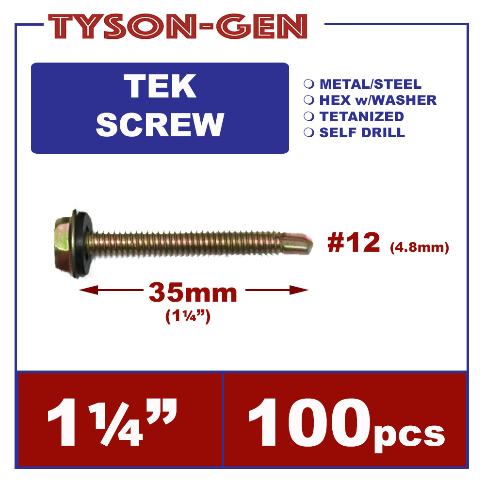 100pcs Tekscrew for Metal 12 x 20mm to 100mm (3/4" to 4") - Self ...
